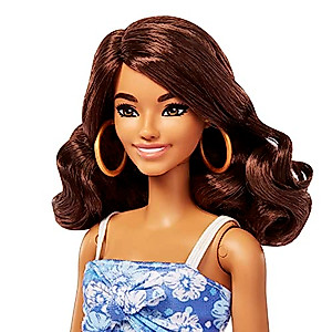 Barbie Loves the Ocean Doll, Brunette with Blue Sundress and Accessories, Doll and Clothes Made From Recycled Plastics