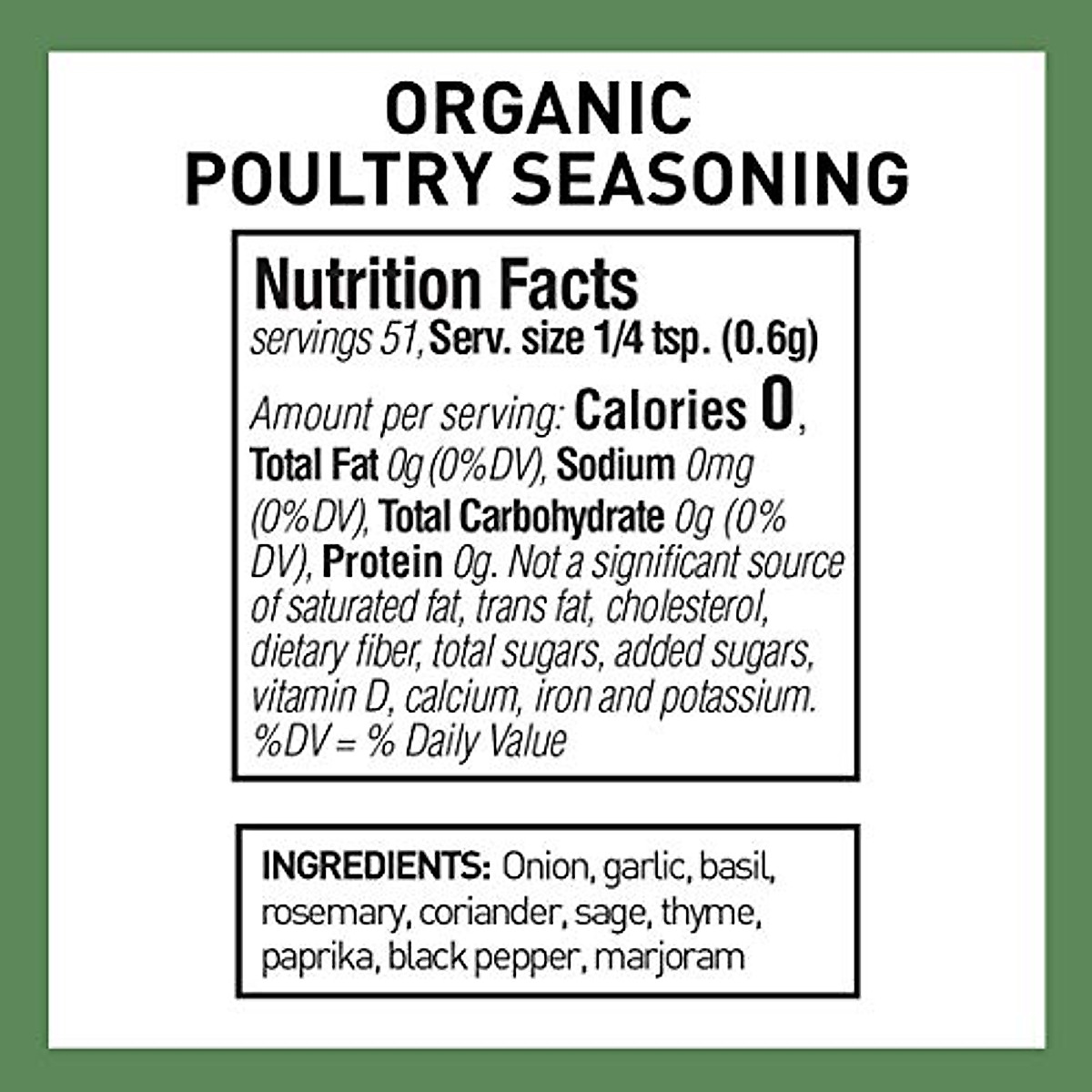 The Spice Hunter Poultry Seasoning, Organic, 1.1-Ounce Jar