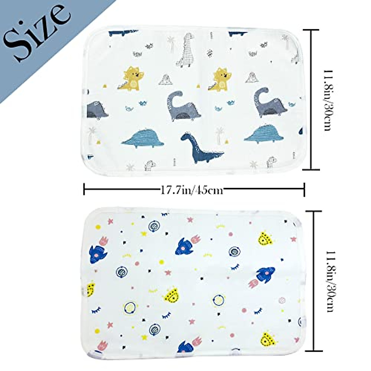 MUYG Washable Guinea Pig Cage Liners,4 Pack Hamsters Anti Slip Absorbent Pee Pads Small Animals Cute Waterproof Training Bedding Liner Pad for Bunny Rabbit Chinchilla Hedgehog(11.8x17.7in)