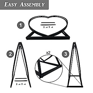 Westcharm 21.5" Metal Heart Shaped Firewood Log Rack | Black Firewood Holder Storage Rack | Fireplace Wood Storage Shelf for Outdoor Indoor Décor - Small