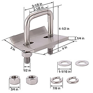 FULLHAUL Hitch Tightener for 1.25" and 2" Hitches, 304 Stainless Steel Anti-Rattling Stabilizer, Rust-Free Anti-Corrosion Clamp, Reduce Rocking from Trailer Ball Mount, Bike Rack