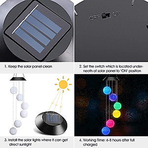 AceList Ramadan Decorations Solar Wind Chimes with Moon Star Lights Patterns, Moon Star Wind Chimes for Ramadan Mubarak Eid Decorations