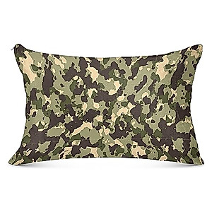 Camo Pillow Cases King Size Breathable Skin-Friendly Velvet Pillow Covers Soft Cozy Pillowcase for Bed Bedroom Sofa Couch Home Decor