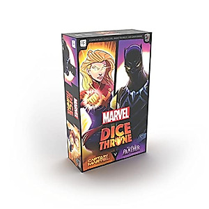 USAOPOLY Marvel Dice Throne | 2 Hero Box Featuring Captain Marvel, Black Panther | Standalone Competitive Dice Game | Officially-Licensed Marvel Game | Compatible with The Dice Throne Ecosystem