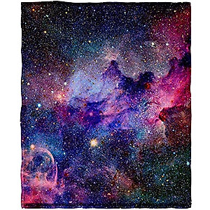 KYKU Soft Galaxy Blanket Full Size Fleece Purple Nebula Throw Blanket Universe Small Outer Space Adult and Child Comfy Home for Living Room Sofa Nap Cozy Pretty Abstract Art Printed Design Gifts