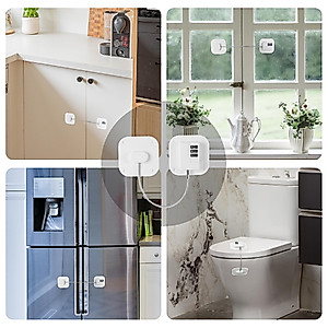 Refrigerator Lock, Heavy Duty Fridge Lock, Combination Lock for Refrigerator Cabinets, Drawers, Safety Lock, Easy Install No Keys Needed (White-2Pack)