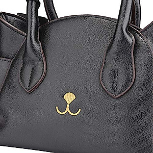 QZUnique Cat Cross Body Handbag, Top Handle, Large Capacity Shoulder Bag for Women (A-Cat Black)