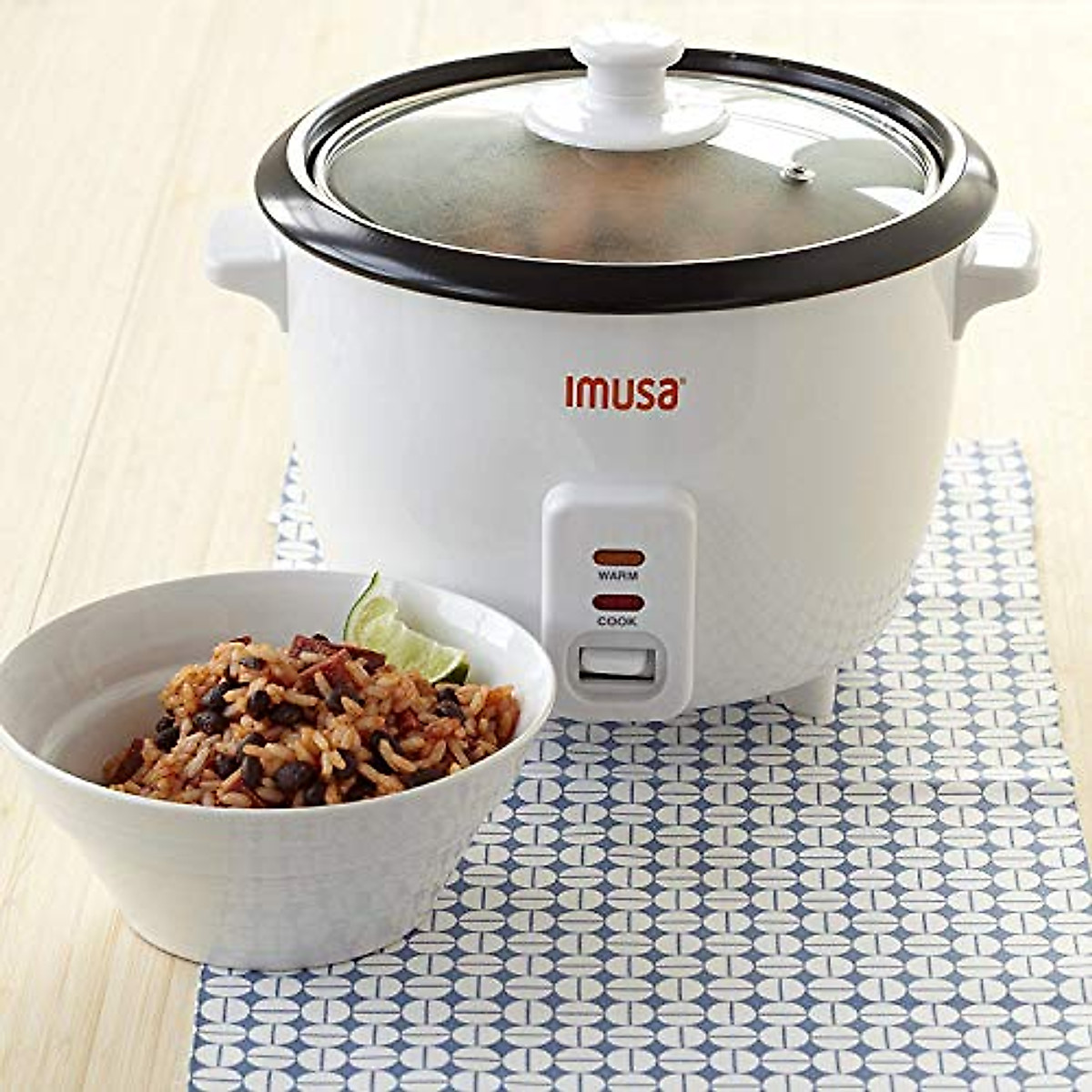 IMUSA USA GAU-00012 Electric NonStick Rice Cooker 5-Cup (Uncooked) 10-Cup (Cooked), White