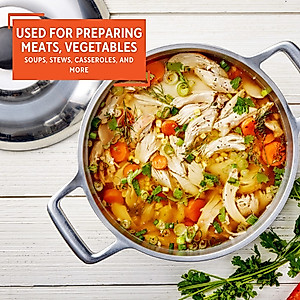 IMUSA USA 3.5 Quart Heavy Duty Cajun Cast Aluminum Dutch Oven with Lid, Silver, (IMU-89306)