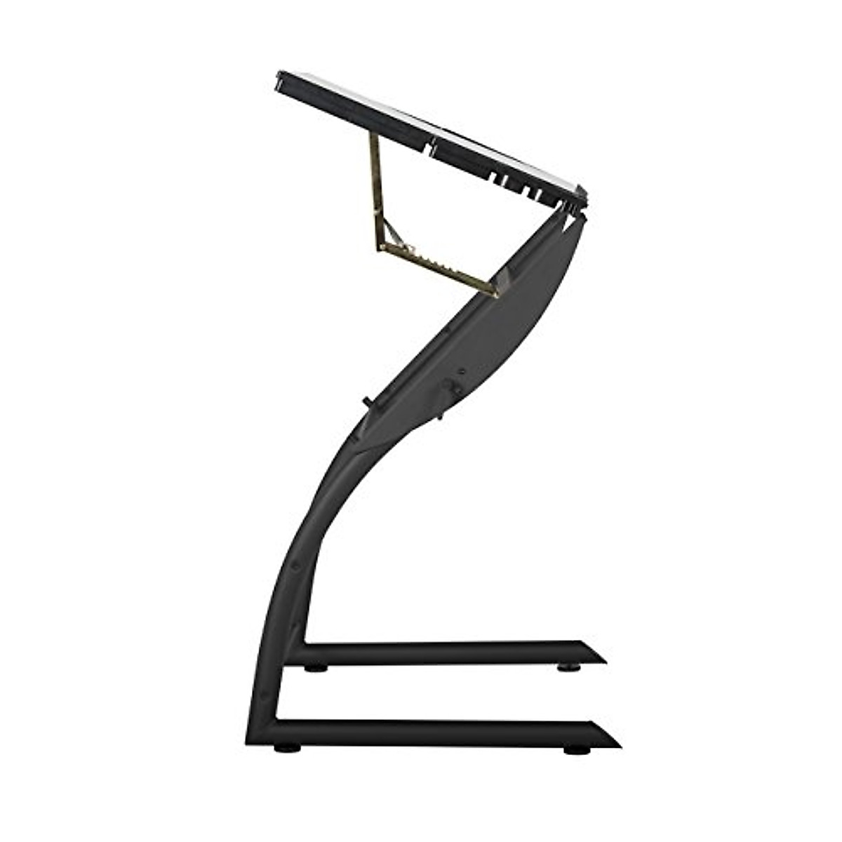 SD STUDIO DESIGNS Triflex Drawing Table, Sit to Stand Up Adjustable Office Home Computer Desk, 35.25" W X 23.5" D, Charcoal Black/Clear Glass