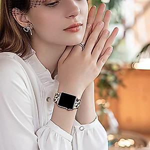 Easuny Compatible with Apple Watch Band 38mm 40mm 41mm 42mm 44mm 45mm 49mm for Women Men, Durable Silicone Sport Wristbands Bracelet Waterproof for iWatch SE Series 8 7 6 5 4 3 2 1 Ultra, Leopard S/M