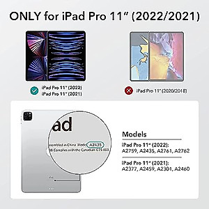 ESR for iPad Pro 11 Inch Case (2022/2021), Ascend Trifold Smart Case with Magnetic Clasp, Auto Sleep and Wake, Slim and Lightweight, Pencil 2 Wireless Charging, Frosted Forest Green