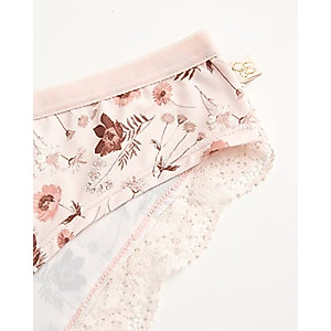 Jessica Simpson Women's Underwear - 5 Pack Seamless Bikini Briefs (S-XL), Size Large, Black/Black/Textured Animal Pearl Blush/Dolce/Mellow Garden Pearl Blush