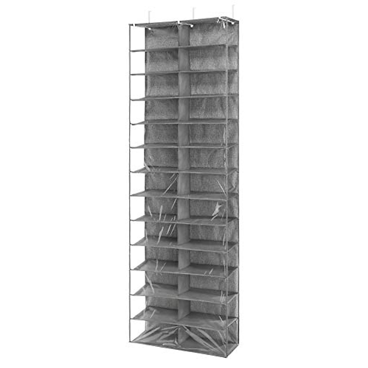 Whitmor Over The Door Shoe Shelves - 26 Sections - Crosshatch Gray
