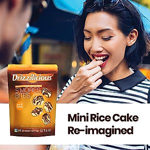 Drizzilicious S'mores 10 Pack | Mini Snack Chocolatey Rice Cakes | Vegan Air Popped Chia, Quinoa, Flax Smore Snacks