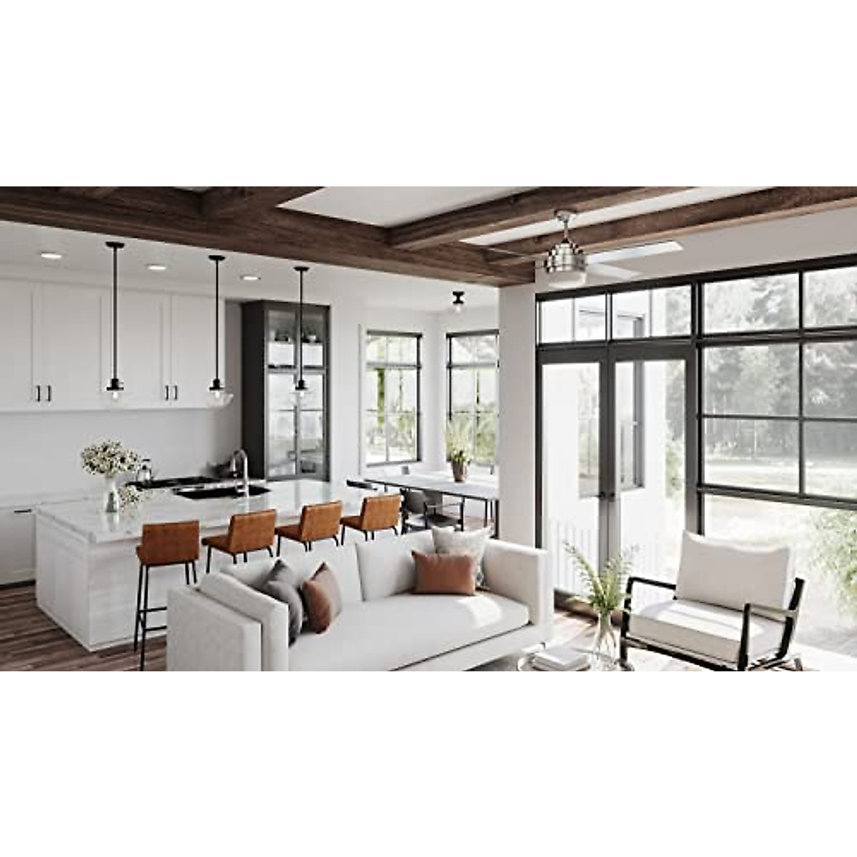 Design House 587451 Schoolhouse Modern Industrial Farmhouse Indoor Dimmable Pendant Light with Clear Seedy Glass for Kitchen Dining Bar Area, Matte Black