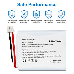 LINKCOMM 300-10186 Battery Replacement for ADT Command Smart Security Panel, 3.6V/4.2V 8000mAh Lithium ion Battery Pack
