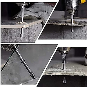 Meeyeet Efficient Universal Drilling Tool, Anti-Crack Tile Drilling Tool Set, Multifunctional Triangle Cross Alloy Drill Bit Set, Glass, Tile and Concrete Drill Bit (Set B)
