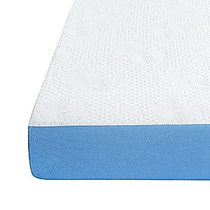 Olee Sleep 7 Inch Ventilated Gel Infused Memory Foam Mattress, CertiPUR-US® Certified, Blue, Twin