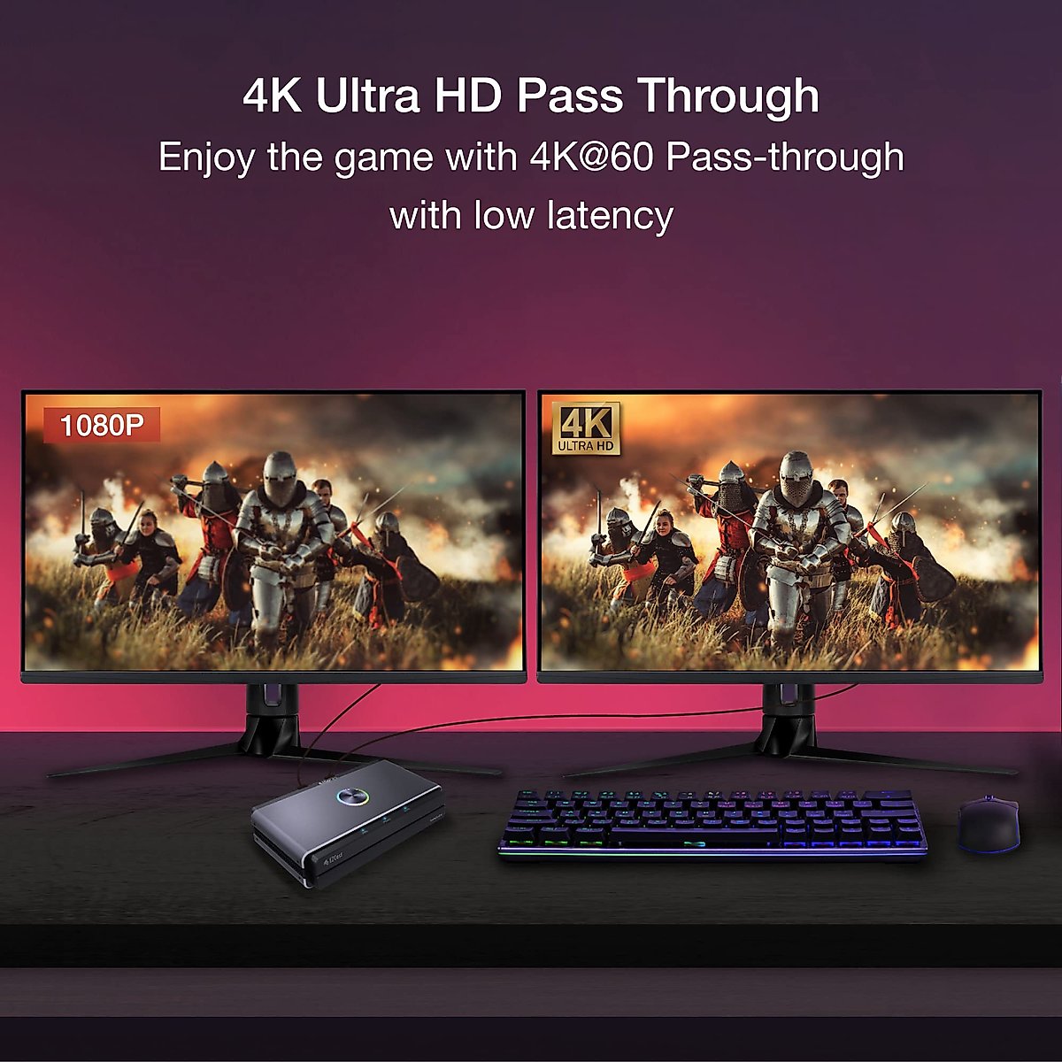 EZCast CatchU Capture Card, Plug and Record Your Mobile Gameplay, Capture and Record Gameplay to USB, 4K60 Pass-Through, 1080p60 UVC Stream, Support Smartphone, Xbox, PS5, Nintendo Switch