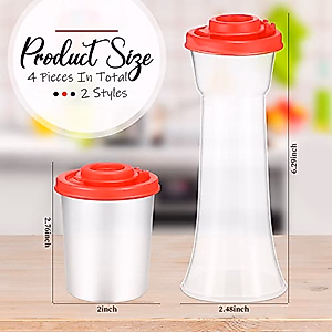 4 Pieces Salt and Pepper Shaker Set Hourglass Picnic Salt and Pepper Shakers Plastic Airtight Spice Jar Dispenser Moisture Proof Salt and Pepper Shakers with Lids for Camping Outdoors Kitchen Lunch