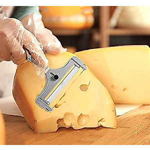 1 Pcs Silver Stainless Steel Wire Cheese Slicer Heavy Duty Adjustable Thickness Cheese Cutter Cheese Knife Kitchen Cooking Tool