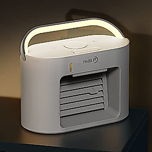 MIKOSI 3 in 1 Portable Air Conditioner Fan, Personal Small Evaporative Air Cooler Humidifier Misting Fan with LED Light, Rechargeable Battery for Room Travel
