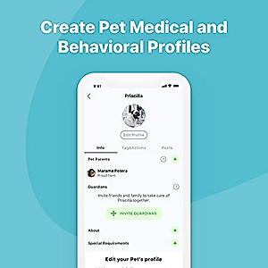 Pawscout Smarter Pet Tag (Version 2.5) for Cats & Dogs, Nearby Bluetooth Pet Tracking (not GPS), Community Pet Finder, Walk Diary, Outdoor Virtual Pet Leashes, Digital Medical Profiles