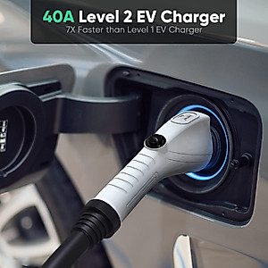 SOPHTRANS Level 2 EV Charger,10 to 40 Amp with J1772 NEMA 14-50 Thick Cable (8AWG), Wall Mounted & Portable Electric Car Charger with WiFi (100-240V,25ft) (Black)