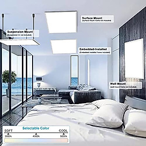 1x4 led Flat Panel Light,CRI90 3CCT 3000K/4000K/5000K Dimmable 0-10V, 8000LM,LED Light Drop Ceiling Fixture,Flat Panel Led Light,Ceiling Panels LED Troffer LED Lay for Office-Commercial Grade