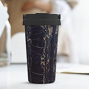WANGXUEE Marble Pattern Print 500ml Stainless Steel Travel Tumbler Double Wall Vacuum Insulated Coffee Mug