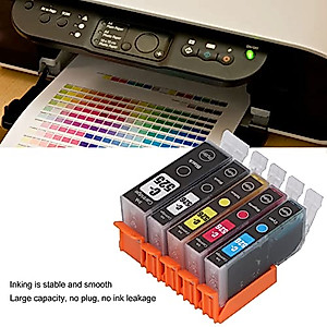 Fafeicy Printer Cartridge Ink Cartridge with Ink for PIXMA IP4850/IP4950 IX6550 MG5150/MG5250 (BK BK C M Y 5 Colors)