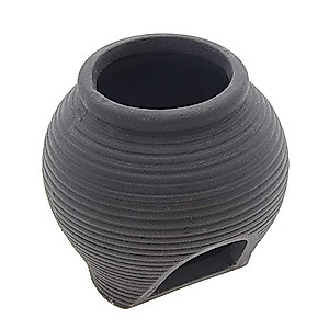 Saim Ceramic Jar Aquarium Decorations Fish Tank Cichlid Cave Breeding Cones Cave for Betta Fish Amano Shrimp Cichlid Bonsai to Play, Hide and Rest - Black