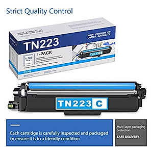 BIGSPCE TN223 TN223C Toner 1-Pack Compatible TN 223 Cyan Toner Cartridge Replacement for Brother TN223 HL-3210CW 3230CDW 3270CDW 3230CDN 3290CDW MFC-L3710CW L3770CDW Printer