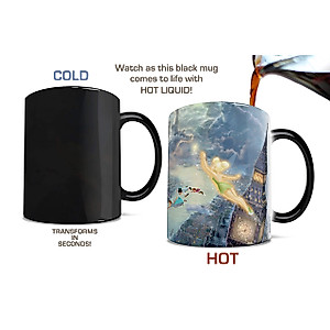 Morphing Mugs Disney - Peter Pan - Tinker Bell - Fly to Neverland - One 11 oz Color Changing Heat Sensitive Ceramic Mug – Image Revealed When HOT Liquid Is Added!