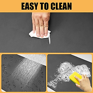 Under Sink Mats, 34" X 22" Or Smaller Cut to Fit Under Sink Shelf Liner for Kitchen Bathroom Cabinets, Absorbent & Drying Shelf Liner for Bathroom Vanity Cabinets, Dark Grey