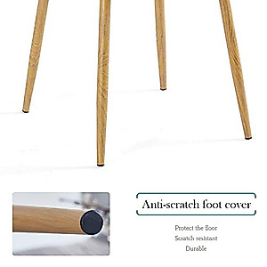 OKAKOPA Mid Century Green Dining Table Set for 4, Dining Room Rectangle Table and 4 Green Chairs, Small Space Dining Table Chairs Set (4 Pcs Green Chairs)