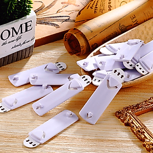 20 Pieces No Damage Picture Hangers Picture Hanging Kit Without Nails No Trace Adhesive Art Hanger for Bathroom Kitchen Home Door Closet, White (20 Pieces)