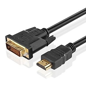 TNP High Speed HDMI to DVI Adapter Cable (50 Feet) - Bi-directional HDMI to DVI & DVI to HDMI Converter Male to Male Connector Wire Cord Supports HD Video 1080P HDTV