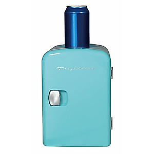 Frigidaire BLUE EFMIS149_AMZ Mini Portable Compact Personal Cooler Fridge, 4 Liter Capacity Chills Six 12 oz Cans, 100% Freon-Free & Eco Friendly, Includes Plugs for Home Outlet, standard