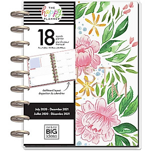 Me & My Big Ideas Happy Planner MED 18 DET, Detailed Florals, July 2020-Dec 2021