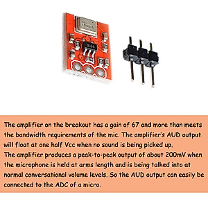 Comimark 1Pcs ADMP401 MEMS Microphone Breakout Module Board for Arduino Universal 1.3cm*1cm