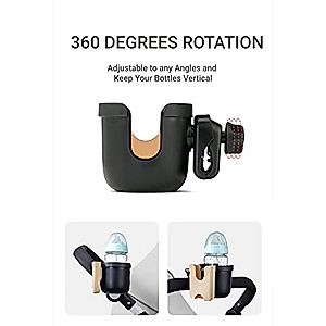 Universal Cup Holder, Stroller Cup Holder with Phone Holder, Stroller Accessories, Bike Water Bottle Holder, Treadmill, Wheelchair(Crepe)