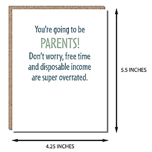 Modern Wit New Baby Card, Baby Shower Card, Gender Reveal Party, Expecting Parents, Pregnancy Congratulations, Single 4.25 X 5.5 Card With Envelope, Blank Inside, You're Going To Be Parents