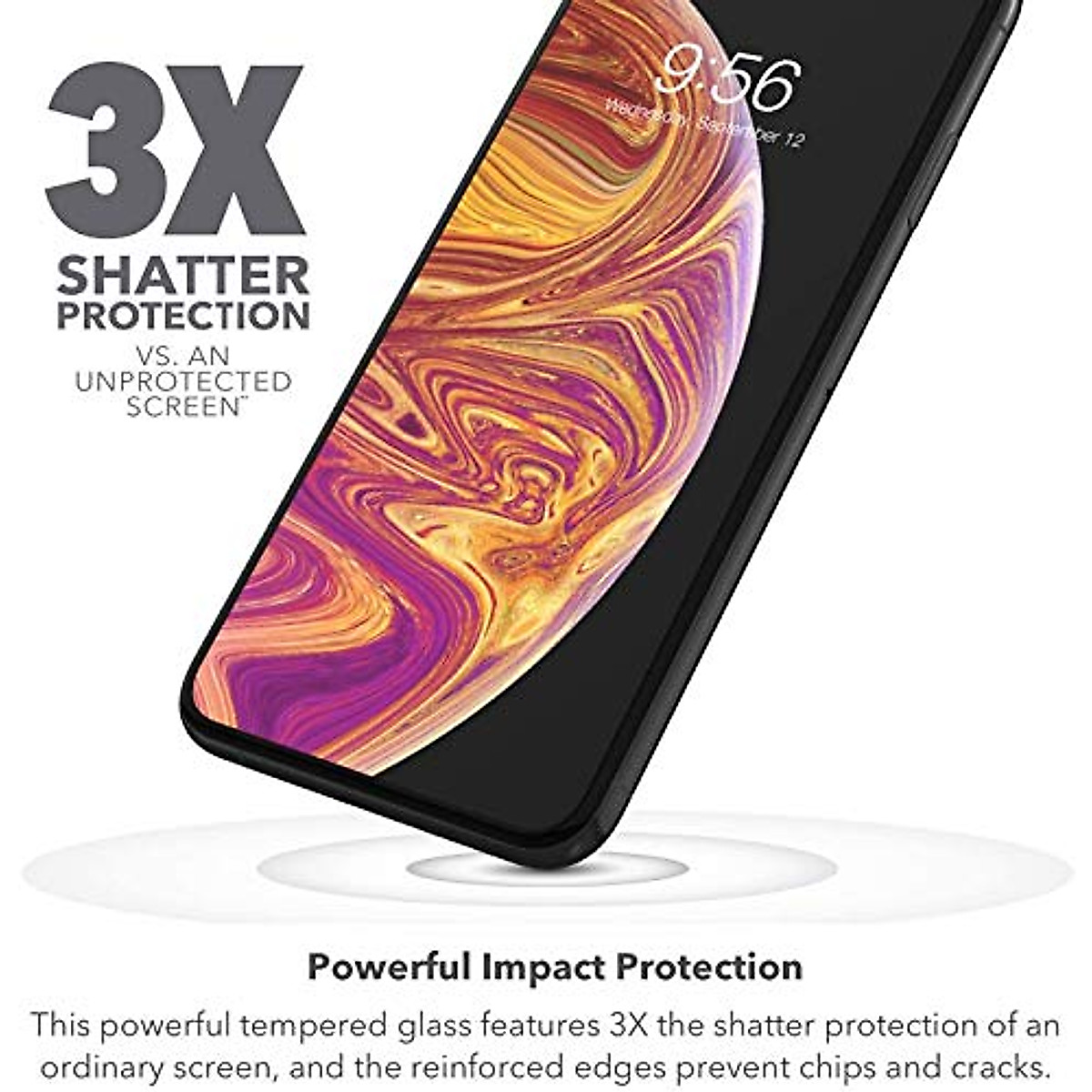 ZAGG InvisibleShield Glass+ Screen Protector – HD Tempered Glass for iPhone XS/X – Impact & Scratch Protection - Easy to Apply Tools Included - 2 PACK