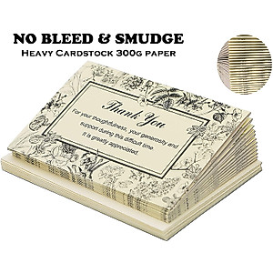 SUPREME IMPRESSION Funeral Thank you Cards with Envelopes - 24 Pack Sympathy Note Cardset - All Cards are Blank Inside For Photo or Personalized Message to Friends & Family