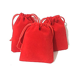 6PCS Red Dust-Proof Drawstring Storage Pouch Bag Reusable Flannel Drawstring Bags Shoe Gifts Jewelry Clothes Storage Pouches Space Saver Organizer For Travel Household (12 x 4 inch, Not Washable)