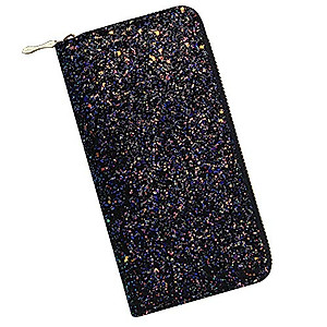 KUKOO Glitter Wallet for Women Shiny Long Phone Clutch Purse Ladies Card Holder