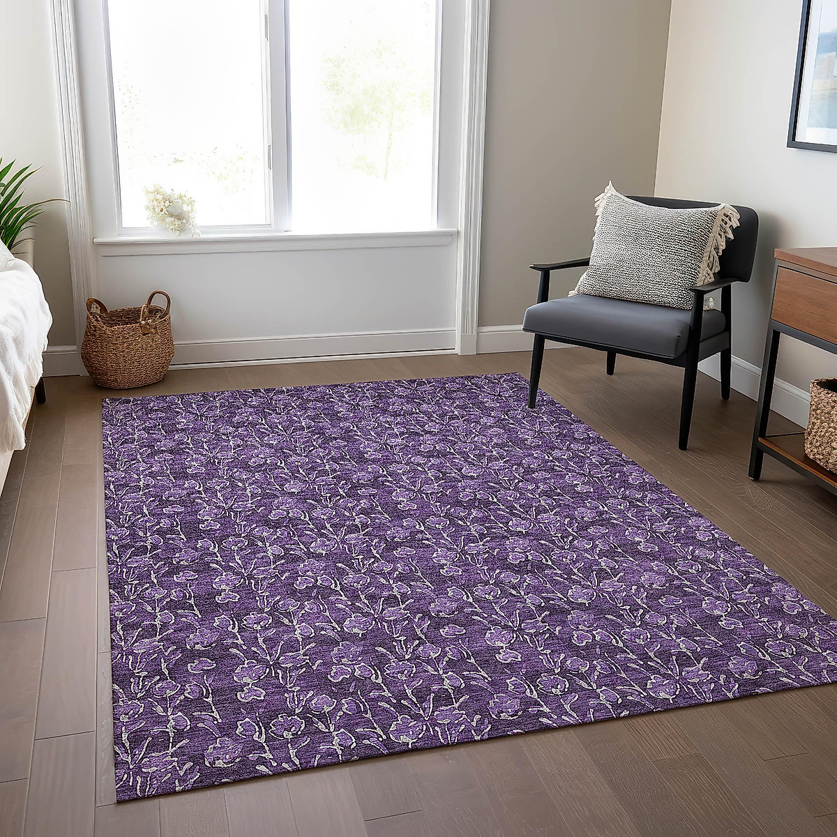 Addison Rugs Chantille ACN692 Purple 3' x 5' Indoor Outdoor Area Rug, Easy Clean, Machine Washable, Non Shedding, Bedroom, Entry, Living Room, Dining Room, Kitchen, Patio Rug