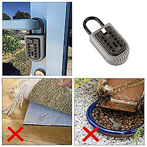 CCYX Key Lock Box,Realtor Key Lock Box Safe Lockbox 10-Digit Push Button Combination Safe Vault - Portable Outdoor Stor a Key - Door Handle or Fence Mount.